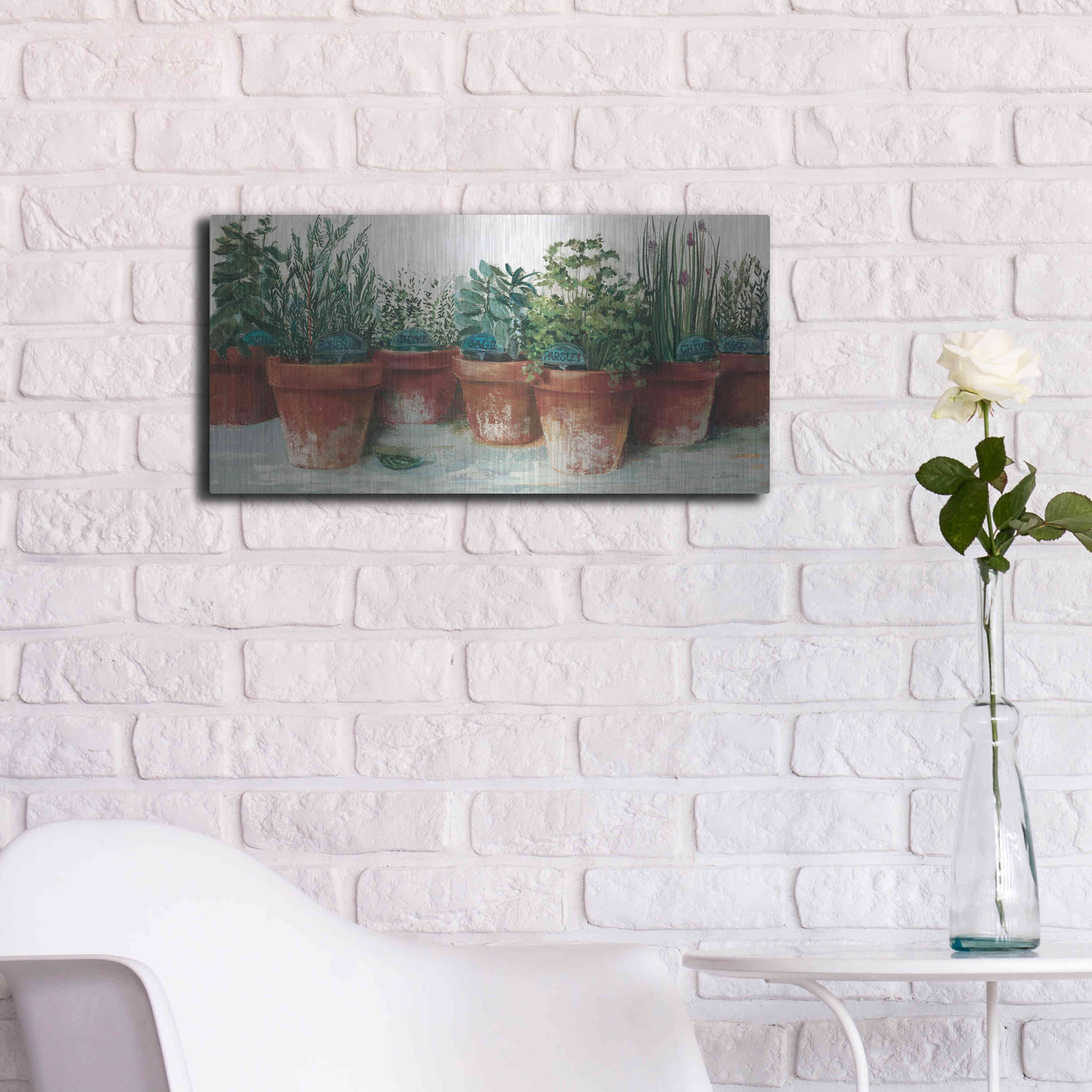 Lark Manor™ 'Pots Of Herbs II White' by Carol Rowan, Metal Wall Art ...