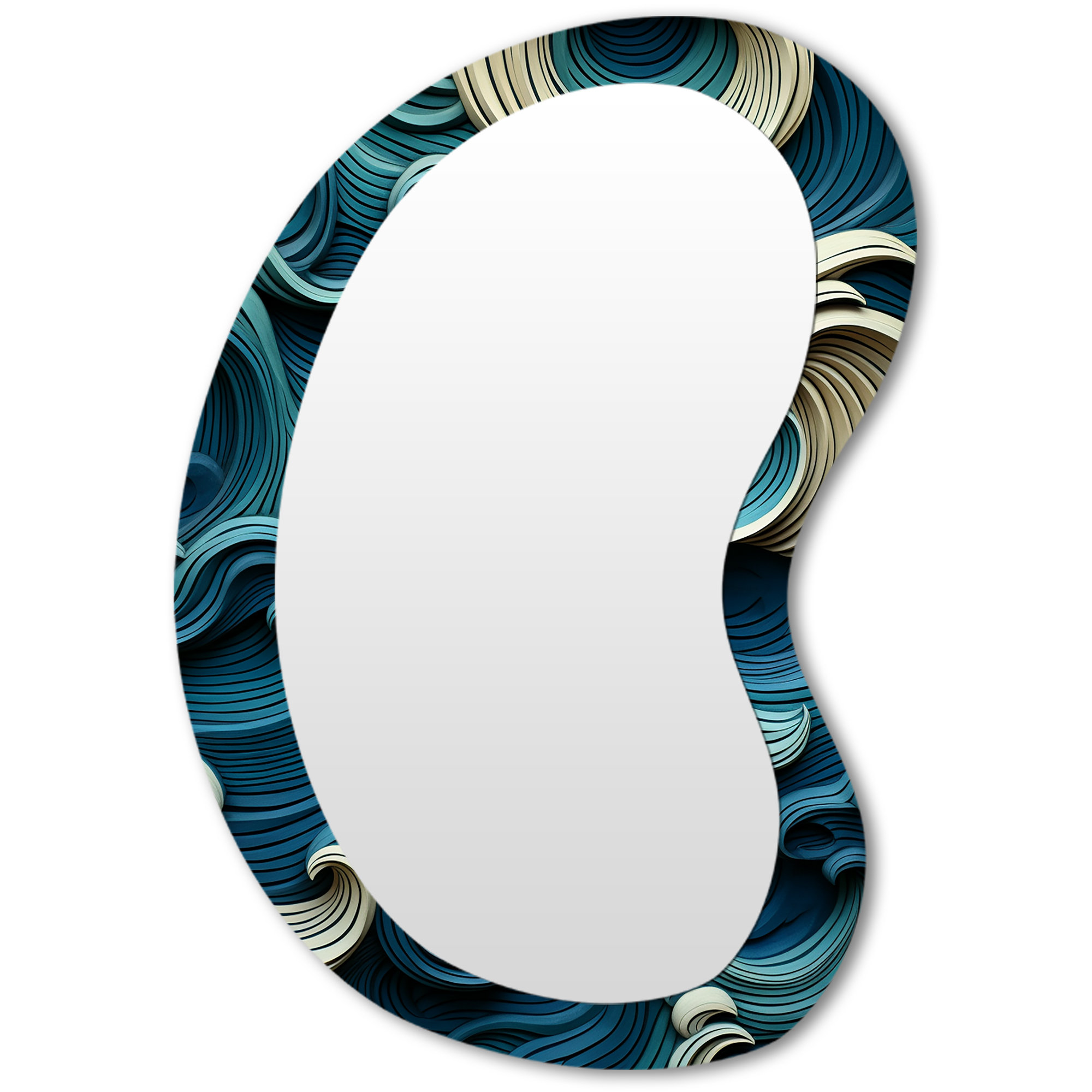 Mercer41 Blue and white wave tiles impressions II - Waves Asymmetrical ...