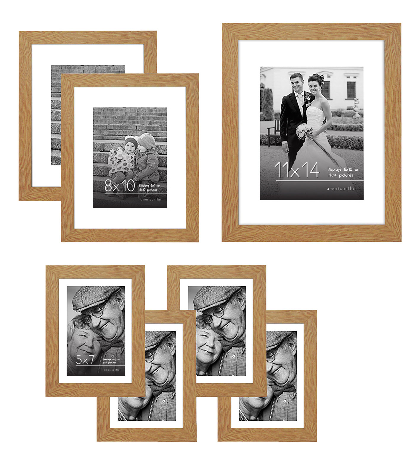 East Urban Home Picture Frame Set, 7 Pieces with One 11 x 14, Two 8 x ...