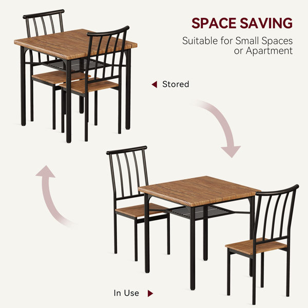 17 Stories Jerriel Square 31.5'' L x 31.5'' W Restaurant Dining Set ...