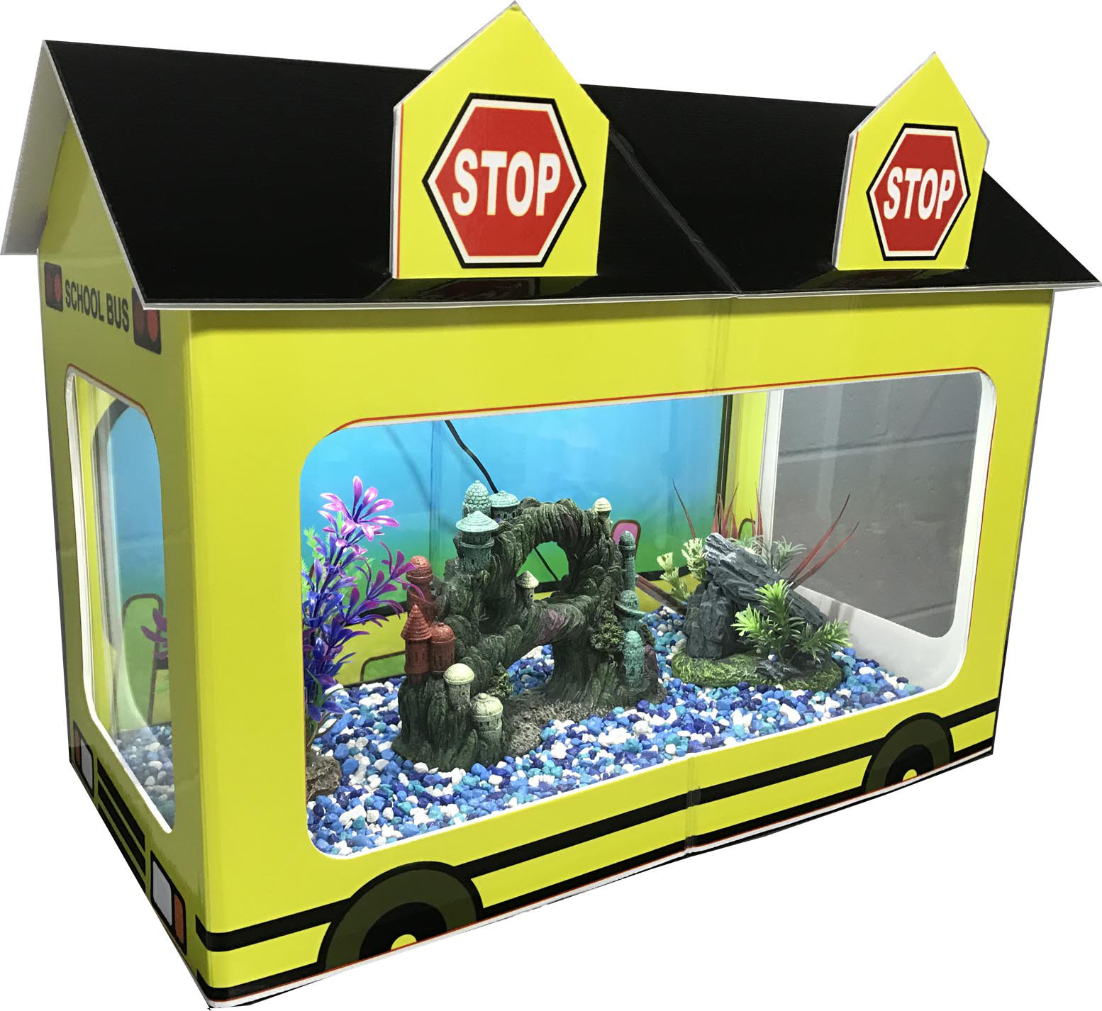 Tucker Murphy Pet™ Perrone 10 Gallon School Bus Aquarium Tank Cover ...