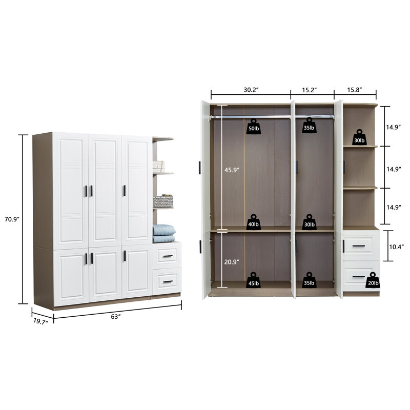 Mercer41 Tylane Solid + Manufactured Wood Armoire | Wayfair
