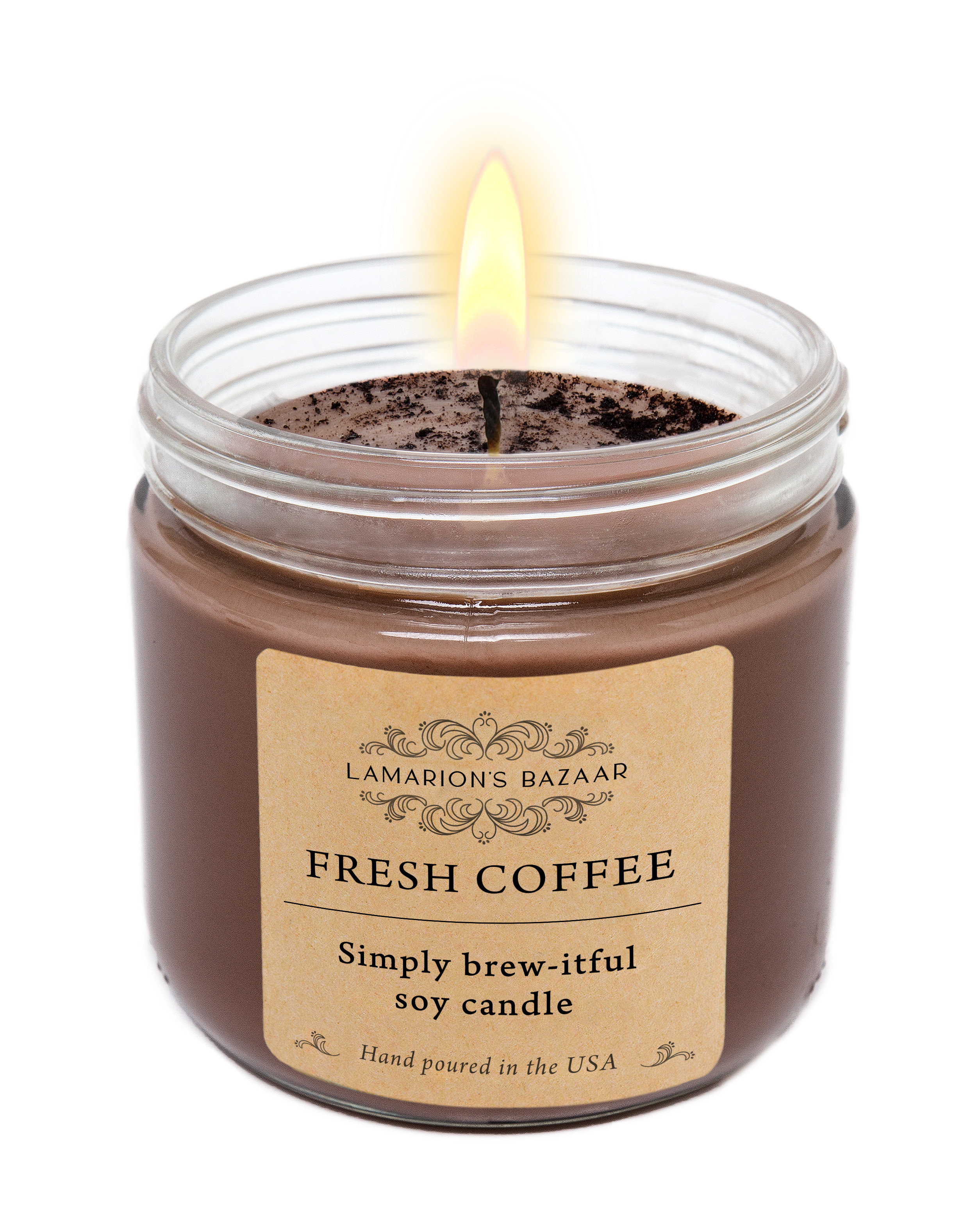 LAMARION'S BAZAAR Fresh Coffee Scented Candle - Coffee Fragrance Soy ...