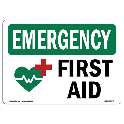 SignMission First Aid Emergency Sign | Wayfair