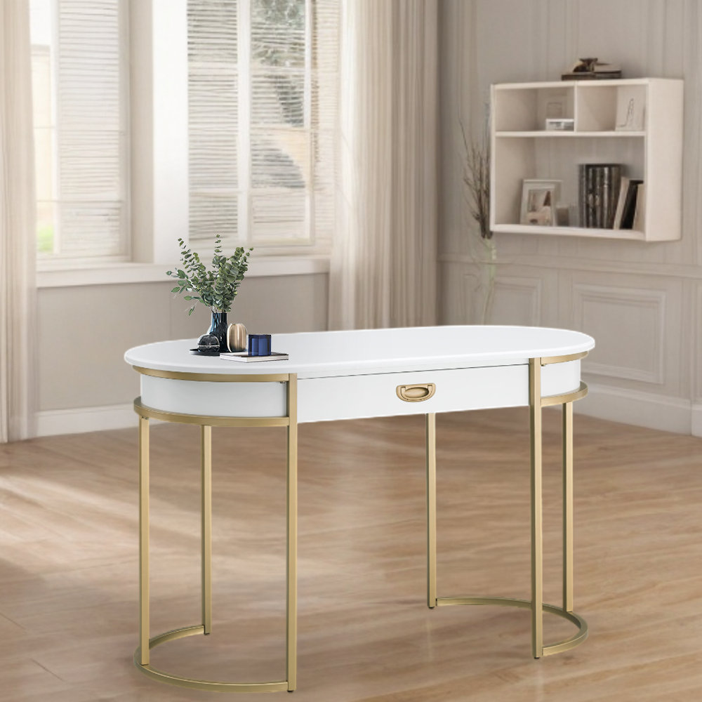 Everly Quinn Haynesville 47.5'' W Oval Writing Desk | Wayfair