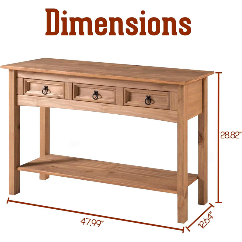 Solid Wood Console Table with Drawers – Durable & Stylish Storage Solution