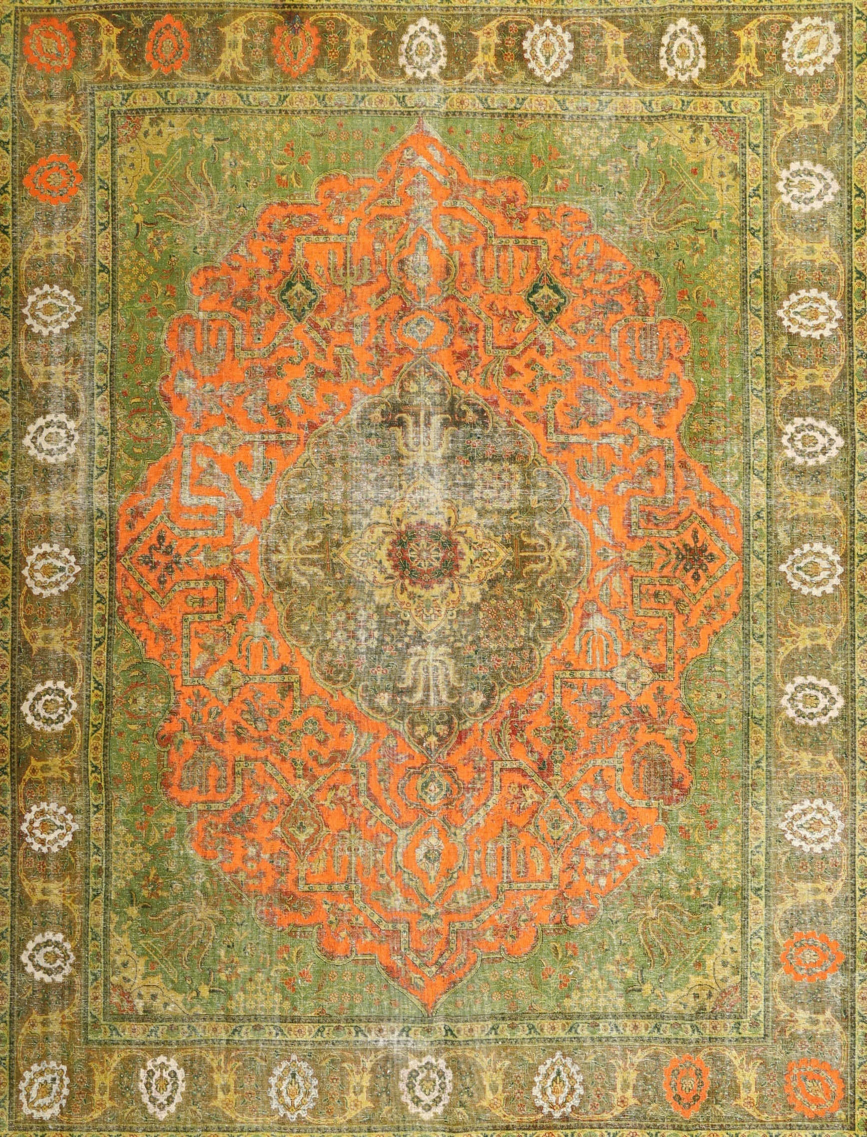 Bungalow Rose Carmiencke Oriental Green/Orange Area Rug & Reviews | Wayfair