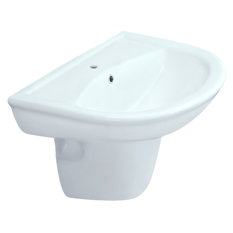 Jaquar Opal 475mm L 550mm W White Ceramic Circular Wall Hung Basin ...