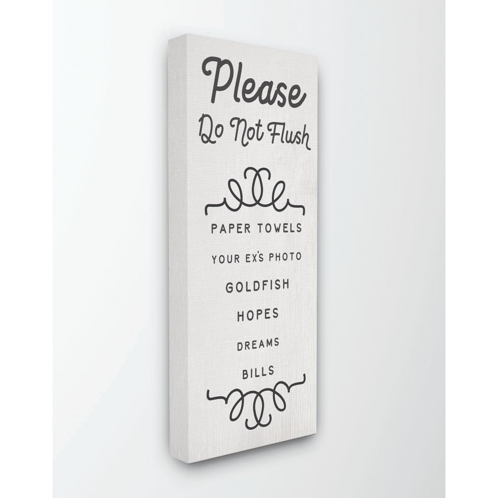 Ebern Designs Do Not Flush Funny Bathroom Word Design - Textual Art ...