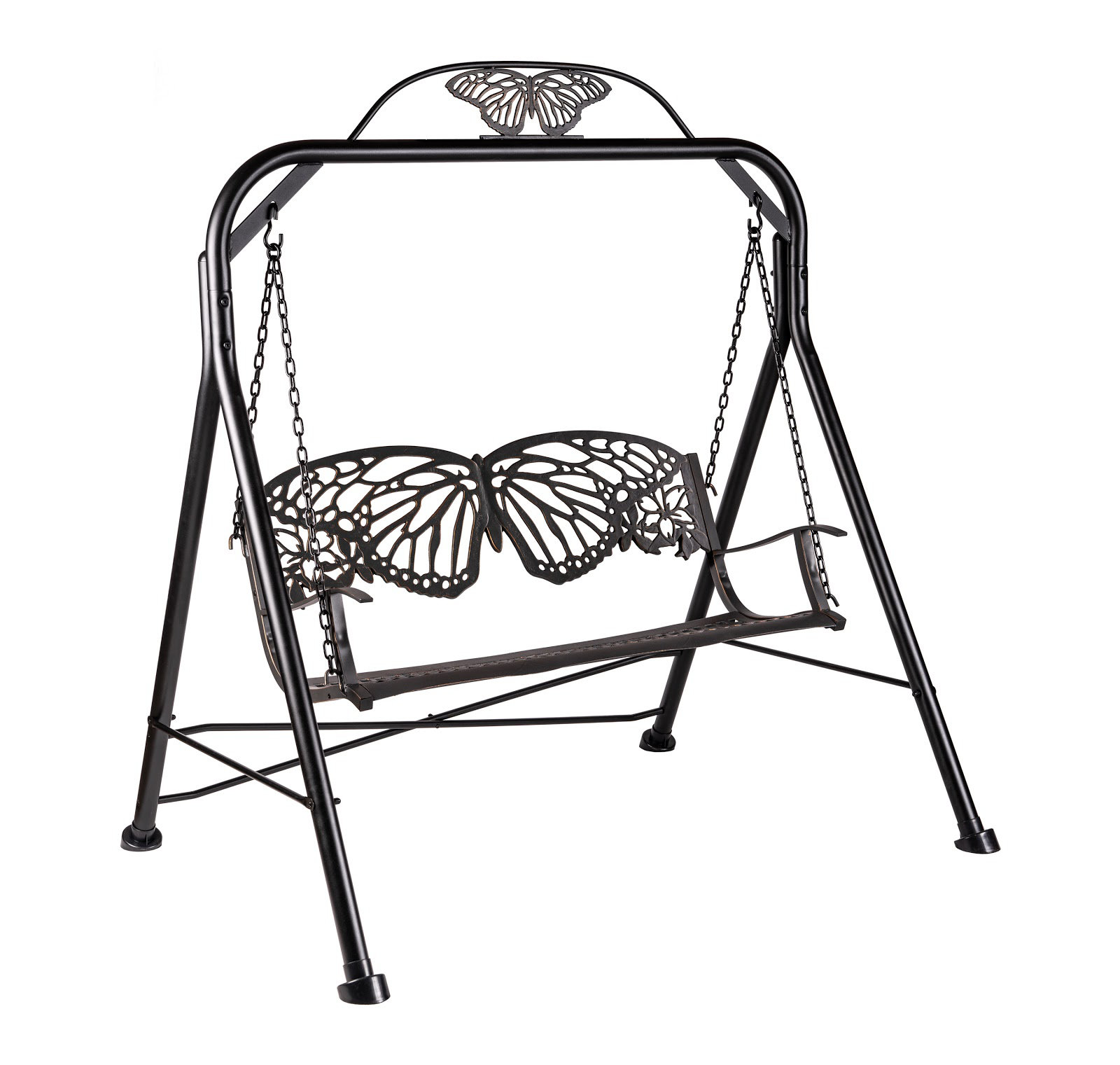 Fleur De Lis Living Faunce Metal Butterfly Porch Swing with Stand | Wayfair