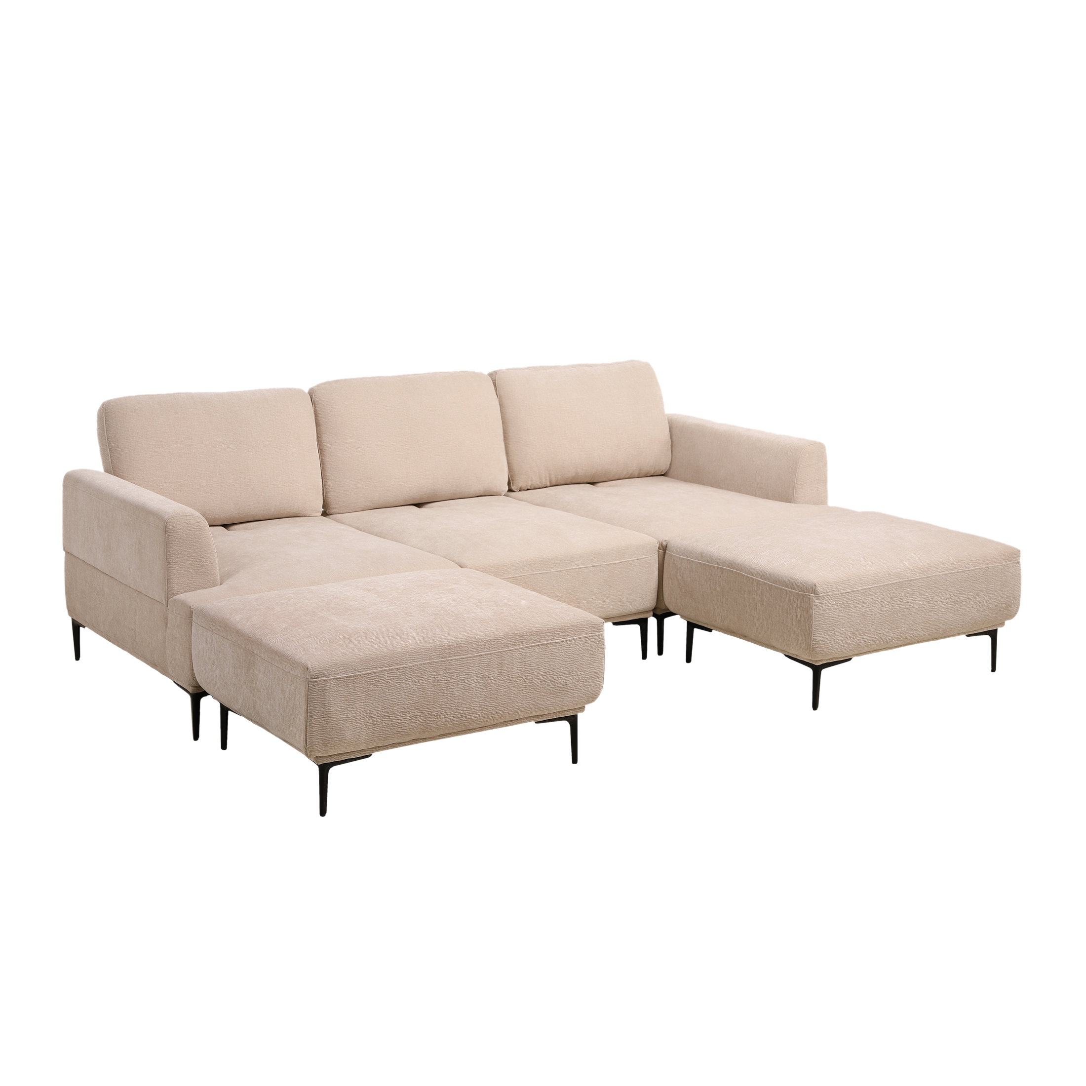 George Oliver Upholstery Sofa With 2Pcs Stool | Wayfair