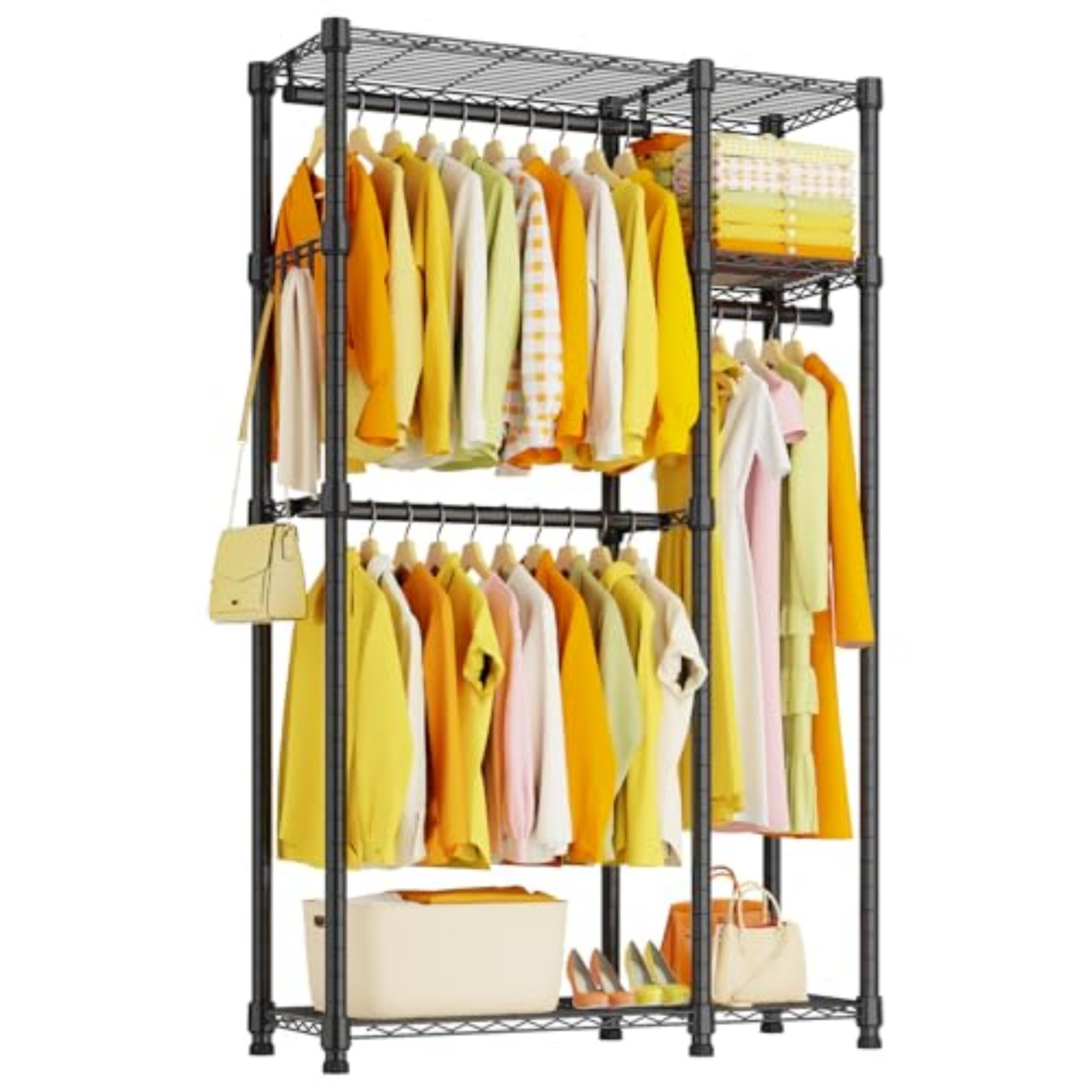 Latitude Run® Portable Clothes Rack on Wheels, 46.5” Long, Sturdy ...