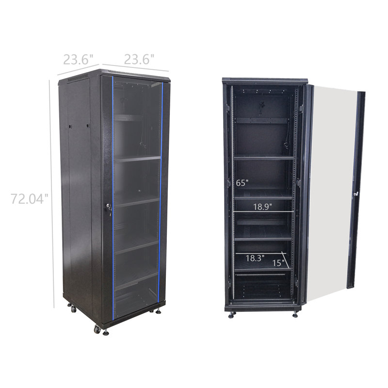 Inbox Zero Server AV Cabinet Audio Video Equipment Rack Lock Keys Metal ...