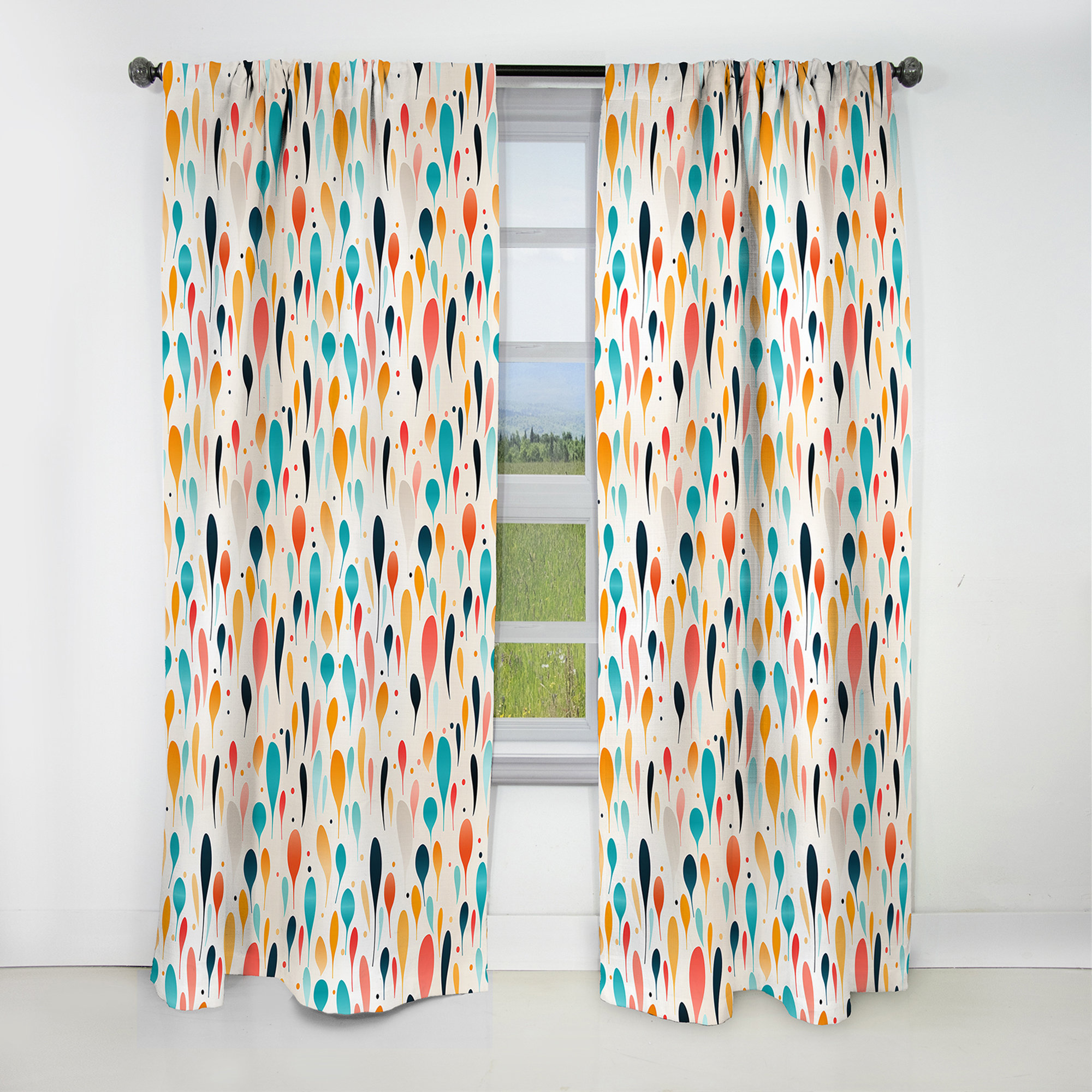 Design Art Modern Zen V - Abstract Geometric Curtain - Blackout ...