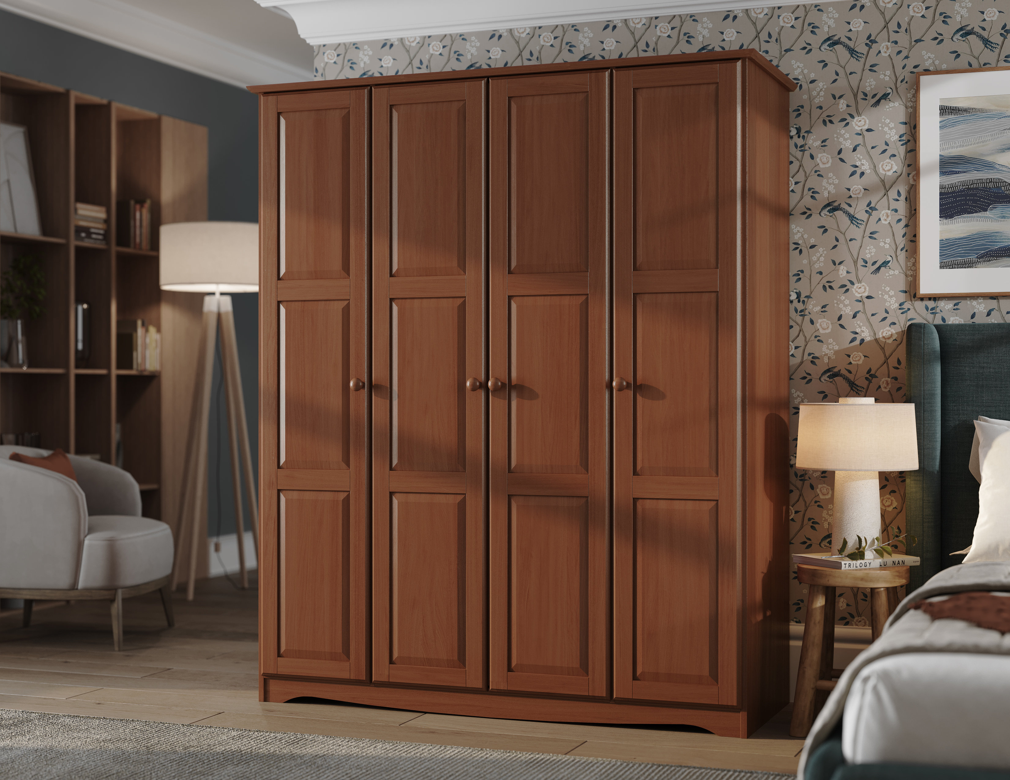 Red Barrel Studio® Arieyana 100% Solid Wood Regal Wardrobe Armoire ...