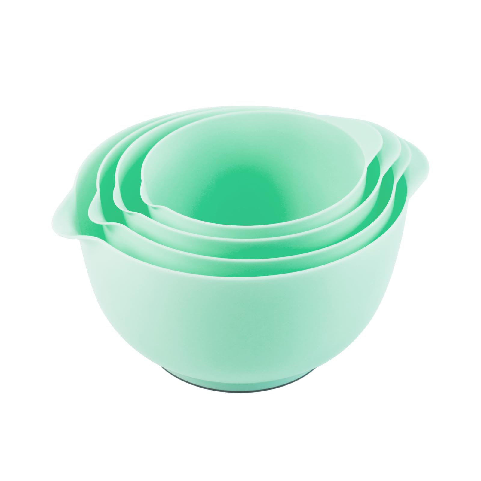 UZOPAL 4-Quart Large Plastic Mixing Bowls Set, Microwave Safe with Pour ...