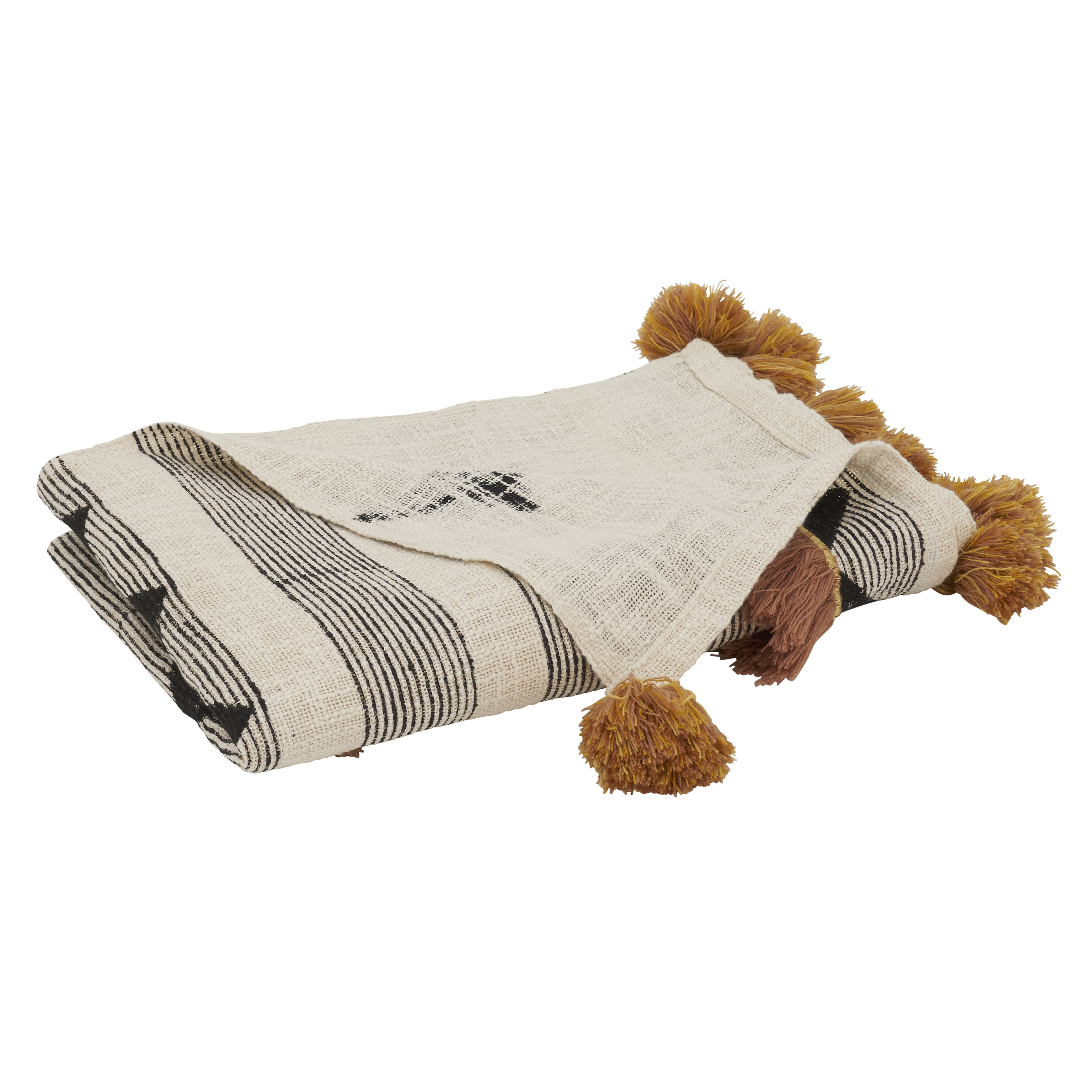 Saro Sevan Block Print Cotton Throw | Wayfair