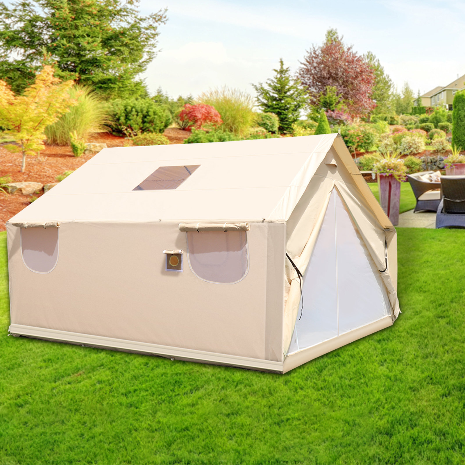 VEVOR Canvas Wall Tent with PVC Storm Flap | Wayfair