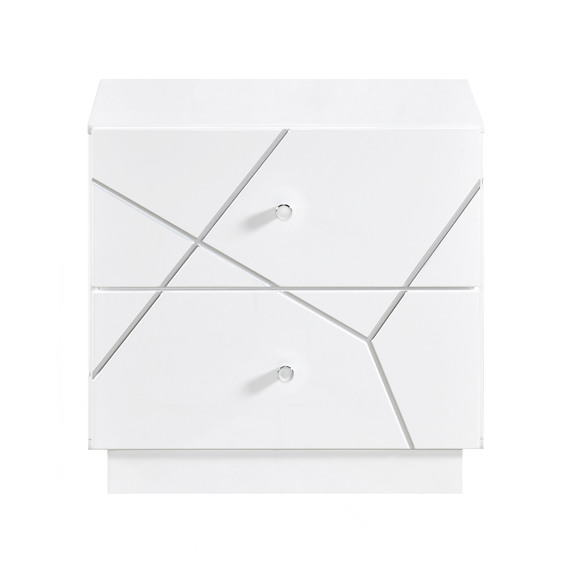 Mercer41 Glamorous Geometric Design 2-Drawers Nightstand | Wayfair