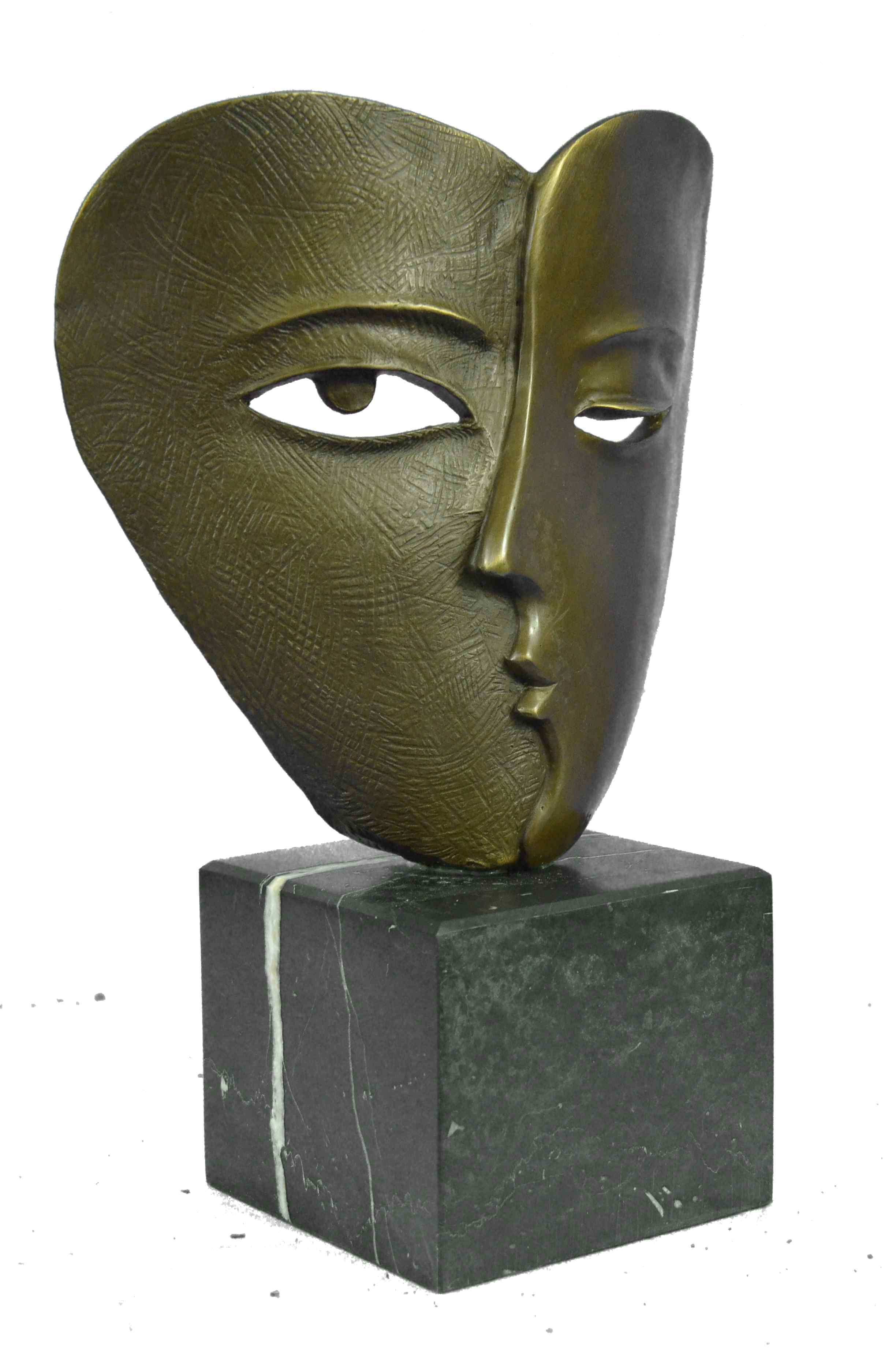 Orren Ellis Seong Pico Dual Face Mask Bronze Statue Sculpture Surreal ...