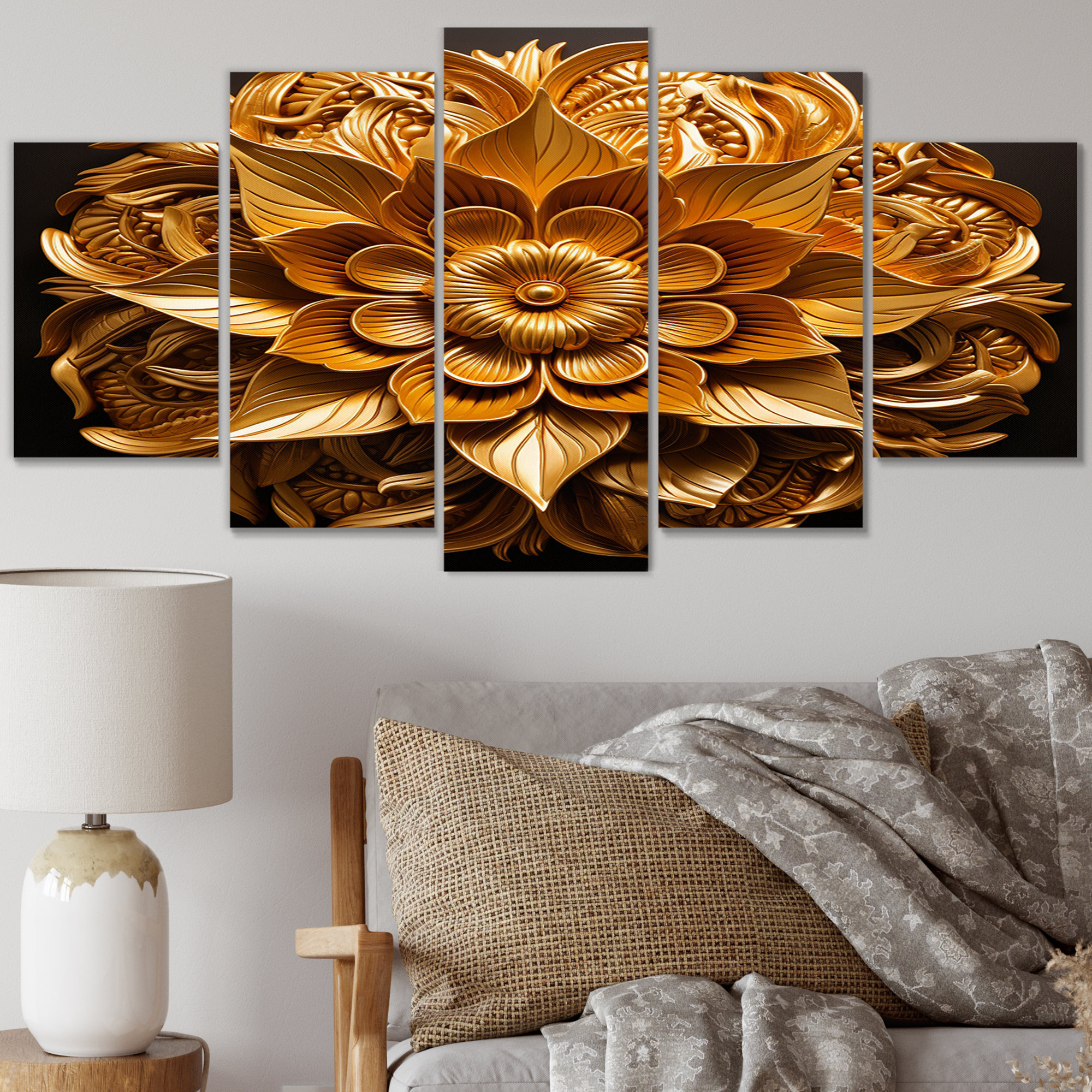 House of Hampton® Abstract Golden Sunflower Glam Blooming - Sunflower ...