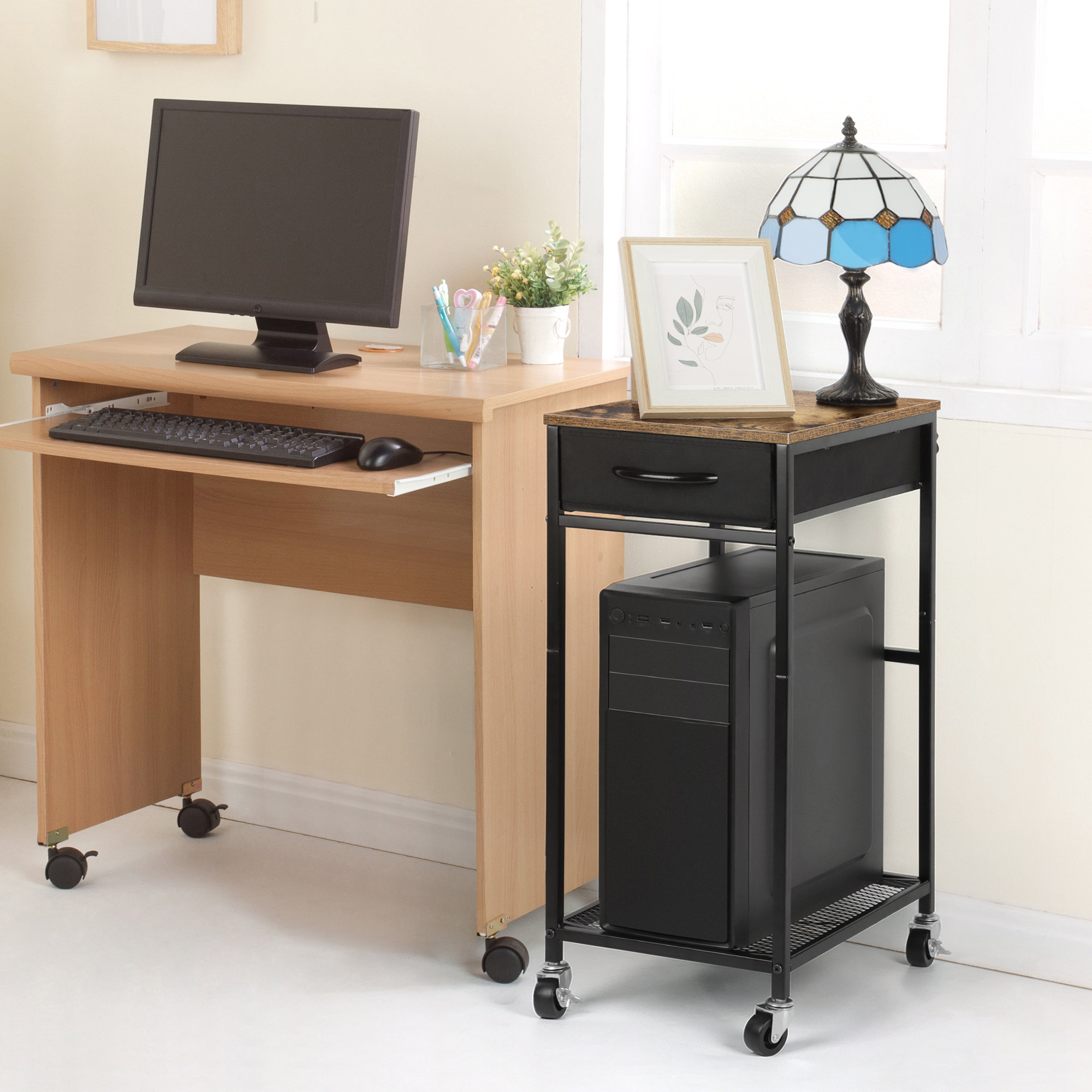 CELLPAK Computer Tower Stand Computer Tower Cart and Printer Stand ...
