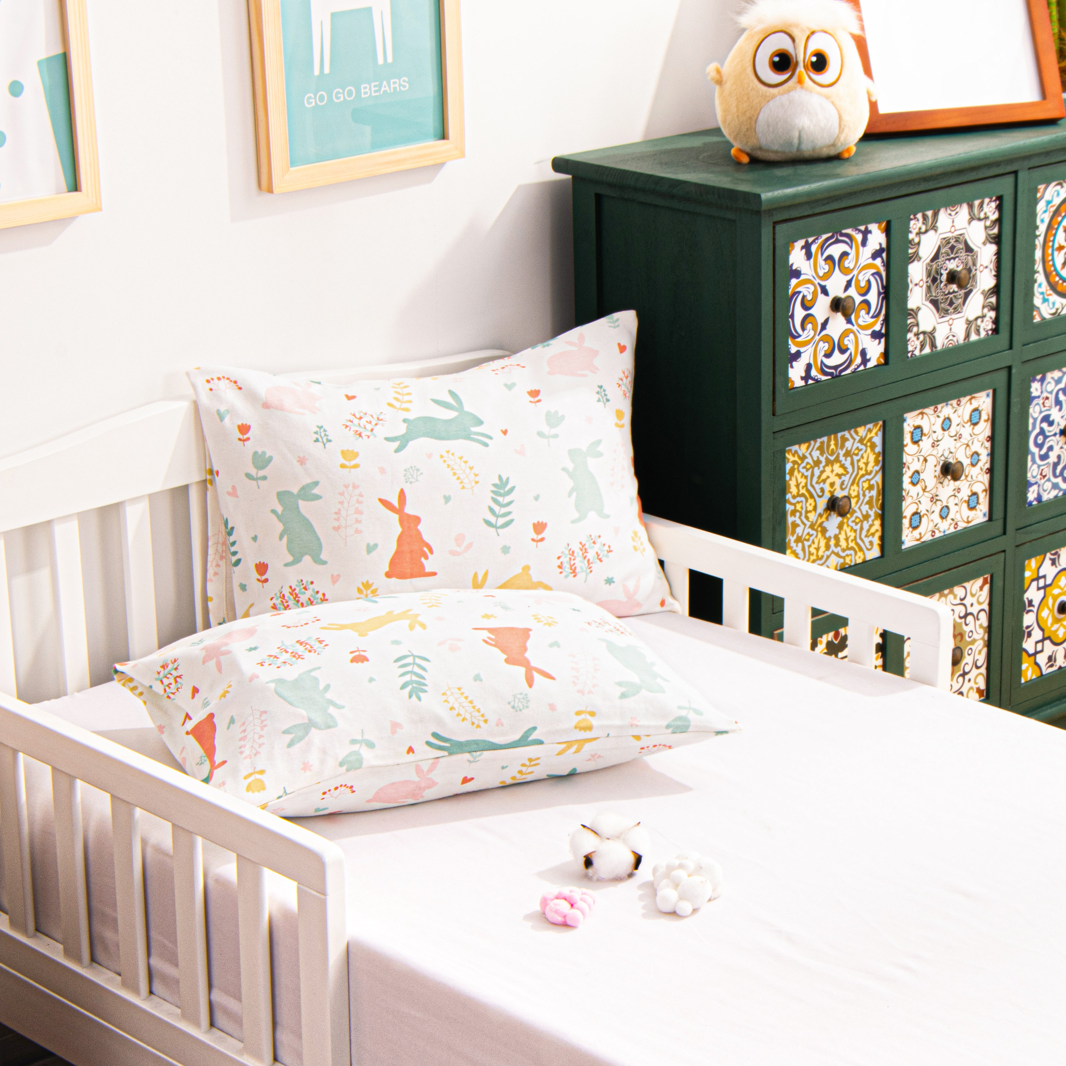 NTBAY Cotton Toddler Pillowcases, 13 x18 , Envelope Closure, Rabbits ...