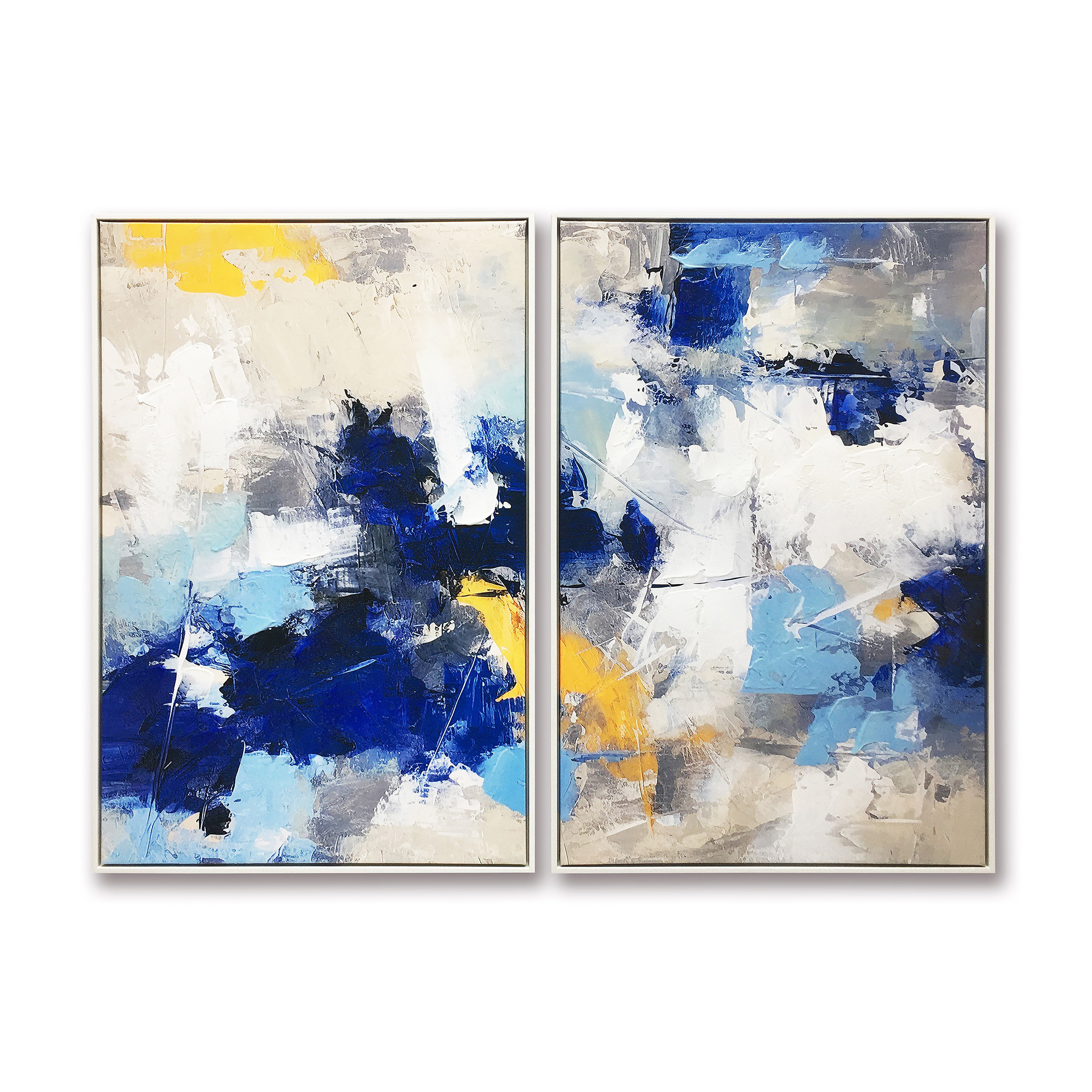 Wade Logan® Show in Clouds Abstract Textured Framed Wall Art Set | Wayfair