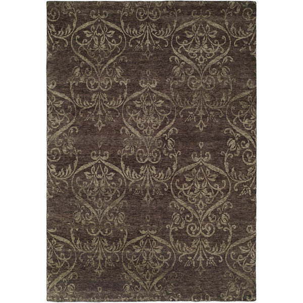 Madison Couture Rugs Wool Floral Area Rug in Gray | Perigold