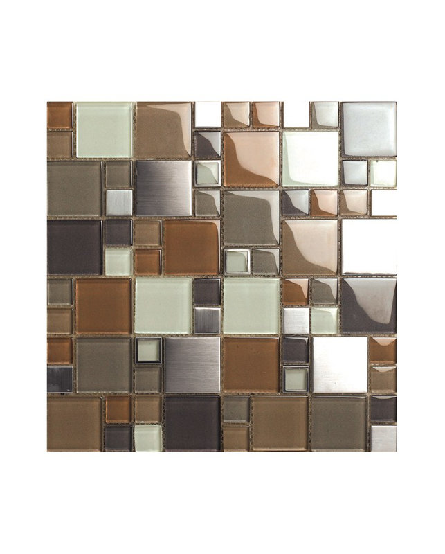 Kellani Glass/Metal Random Mosaic Wall Tile | Wayfair