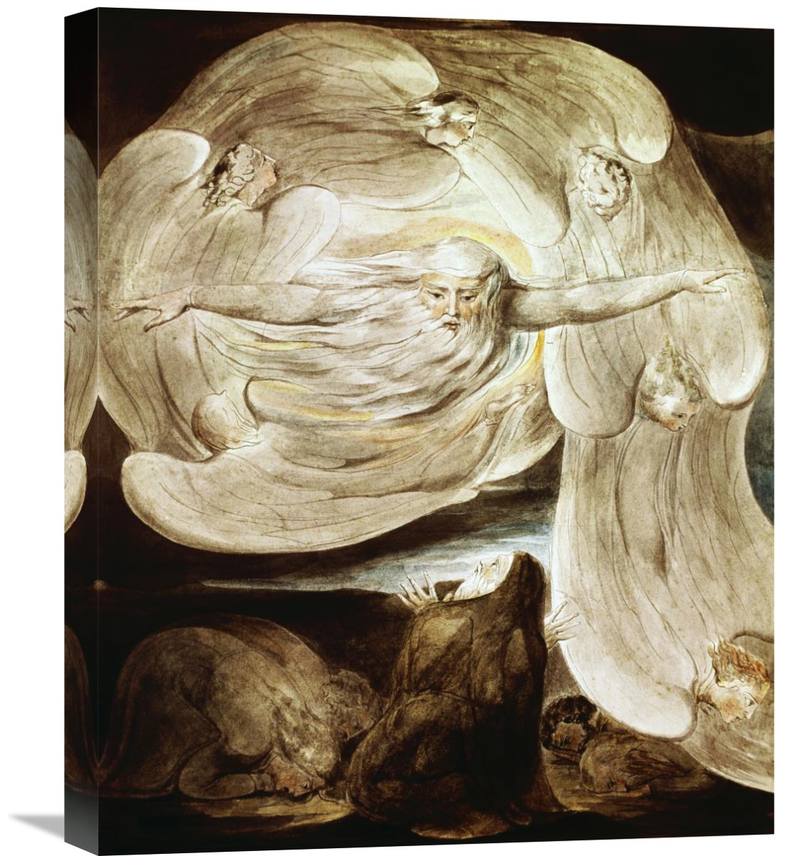 Global Gallery 'Job and the Whirlwind' by William Blake Painting Print ...