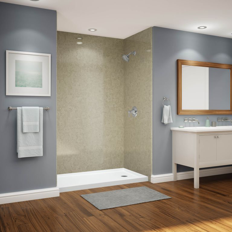 Avora Bath Smooth Sandstone Acrylic Large Shower Walls | Wayfair