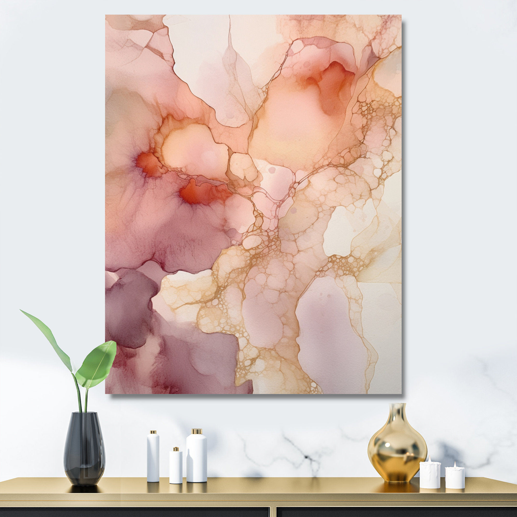 Wrought Studio™ Gold Pink Luminous Liquids | Wayfair
