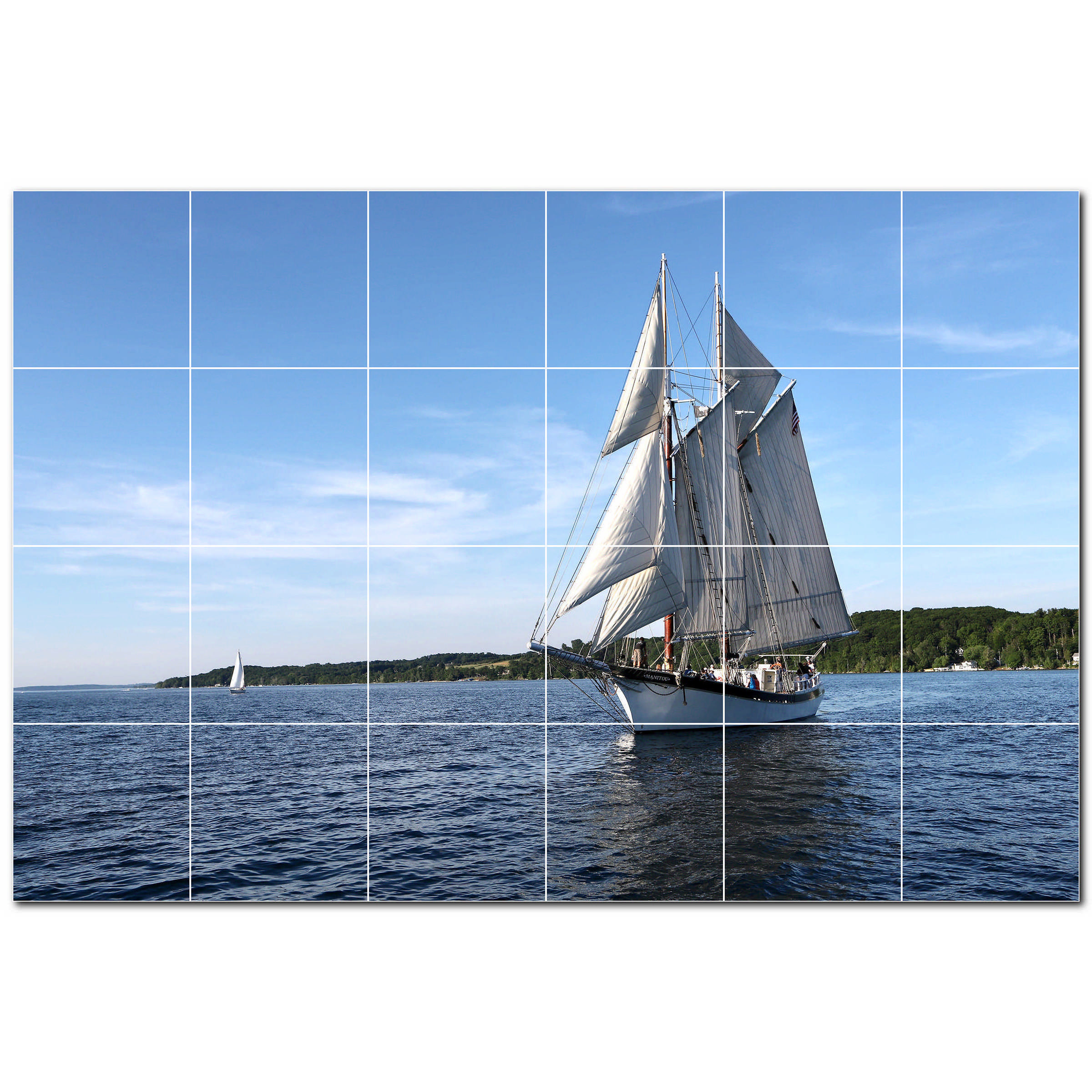 Picture-Tiles.com Boat Photo 6'' x 6'' Satin Ceramic Decorative Mural ...