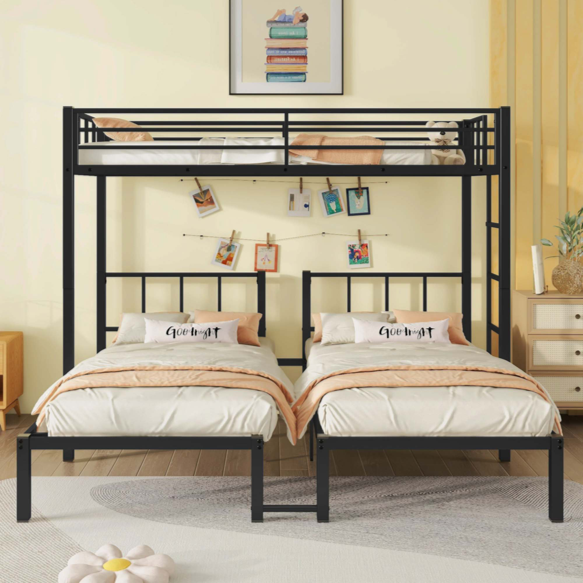 Isabelle & Max™ Bunk Beds For 3, Bunk Bed Metal Triple Bunk Bed | Wayfair