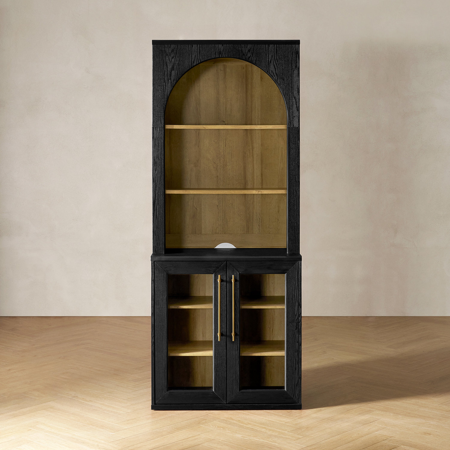 Mercer41 Grabill Angled Storage Cabinet With Hutch | Wayfair