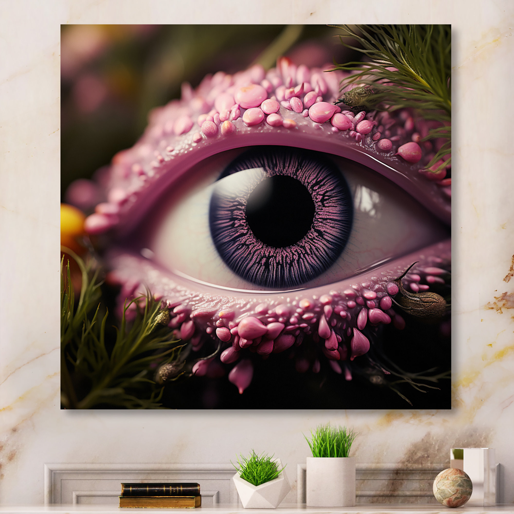 Trinx Pink Vision Eye With Magical Pupil - Eye Canvas Wall Art ...