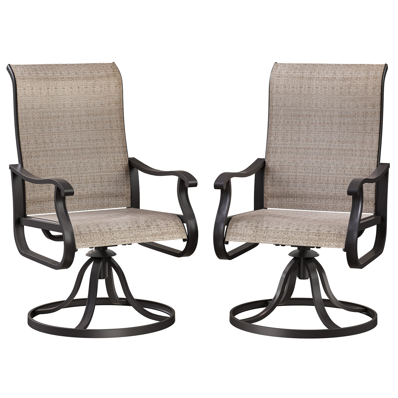 UD Mumtaz Swivel Patio Dining Armchair (Set Of 2) | Wayfair