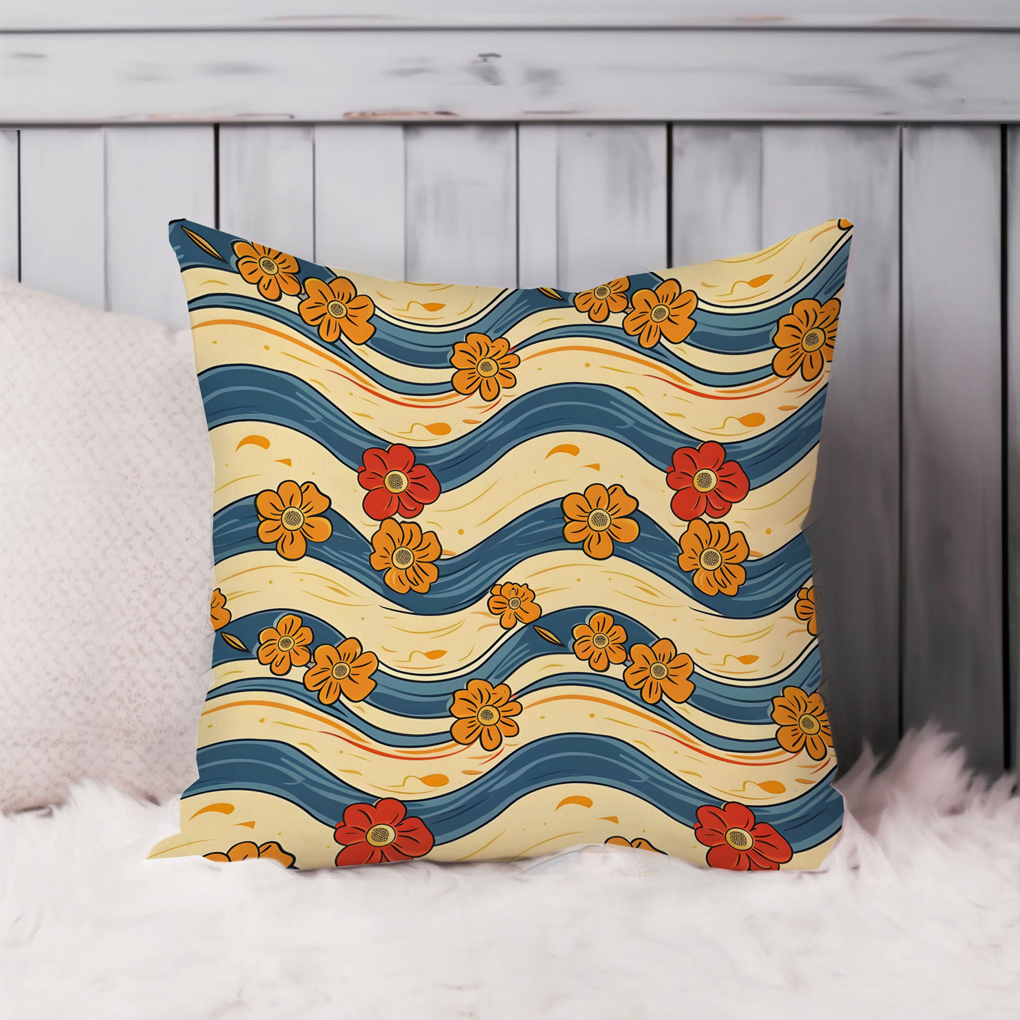 Ethan Taylor Floral Retro Groovy Pattern I Retro Throw Pillow Cover ...