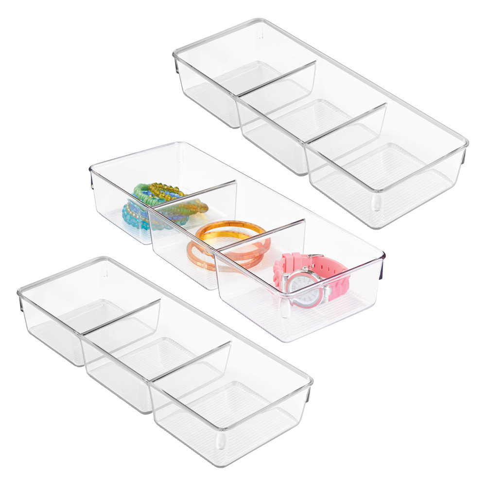 iDesign 3-Section Plastic Drawer Organizer - Storage and Organization ...