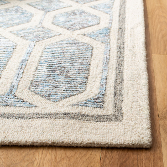 Sand & Stable Monhegan Handmade Hand Tufted Ivory/Blue Rug & Reviews ...