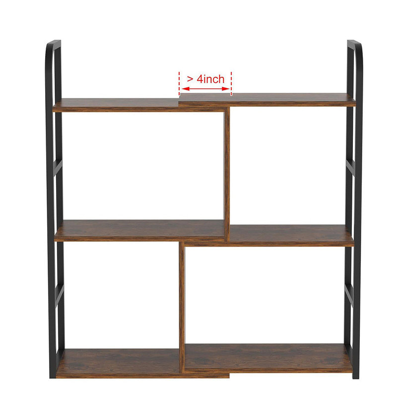 17 Stories 3-Tier Home Office Bookcase Shelf,Expandable Small Book ...