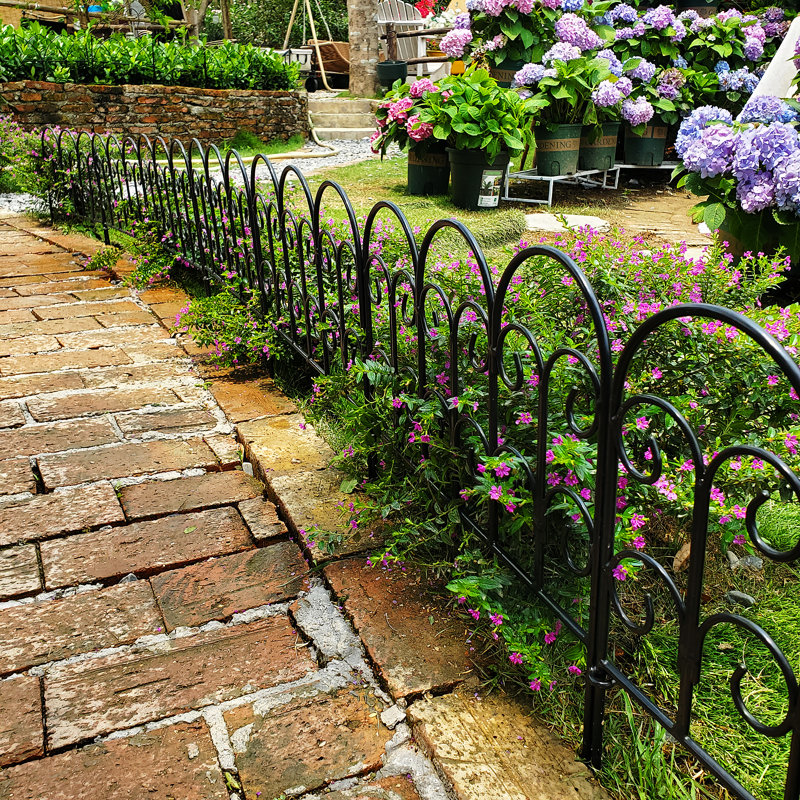 SCENDOR 5 Pcs Decorative Garden Border Fence Panel 18"W x 16"H, Edging ...