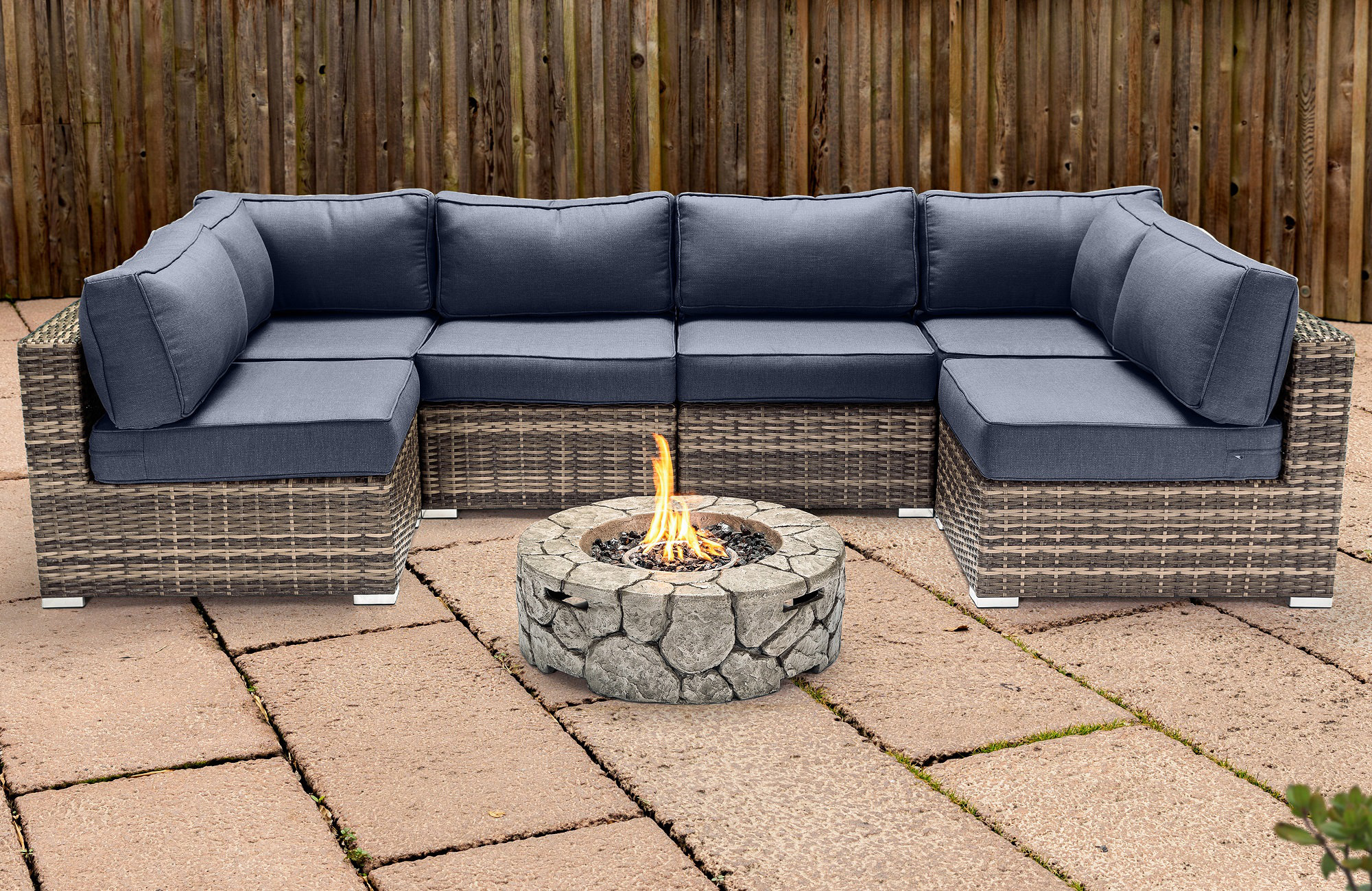 Latitude Run® Lsi Fully Assembled 7 Pieces Sectional Seating Group With ...