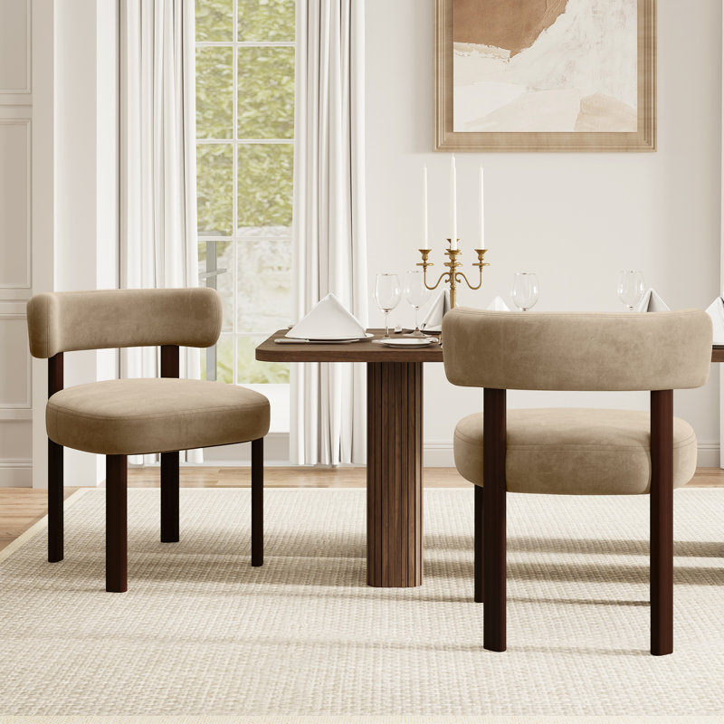 Hokku Designs Upholstered Solid Wood Dining Chair Side Chair & Reviews ...