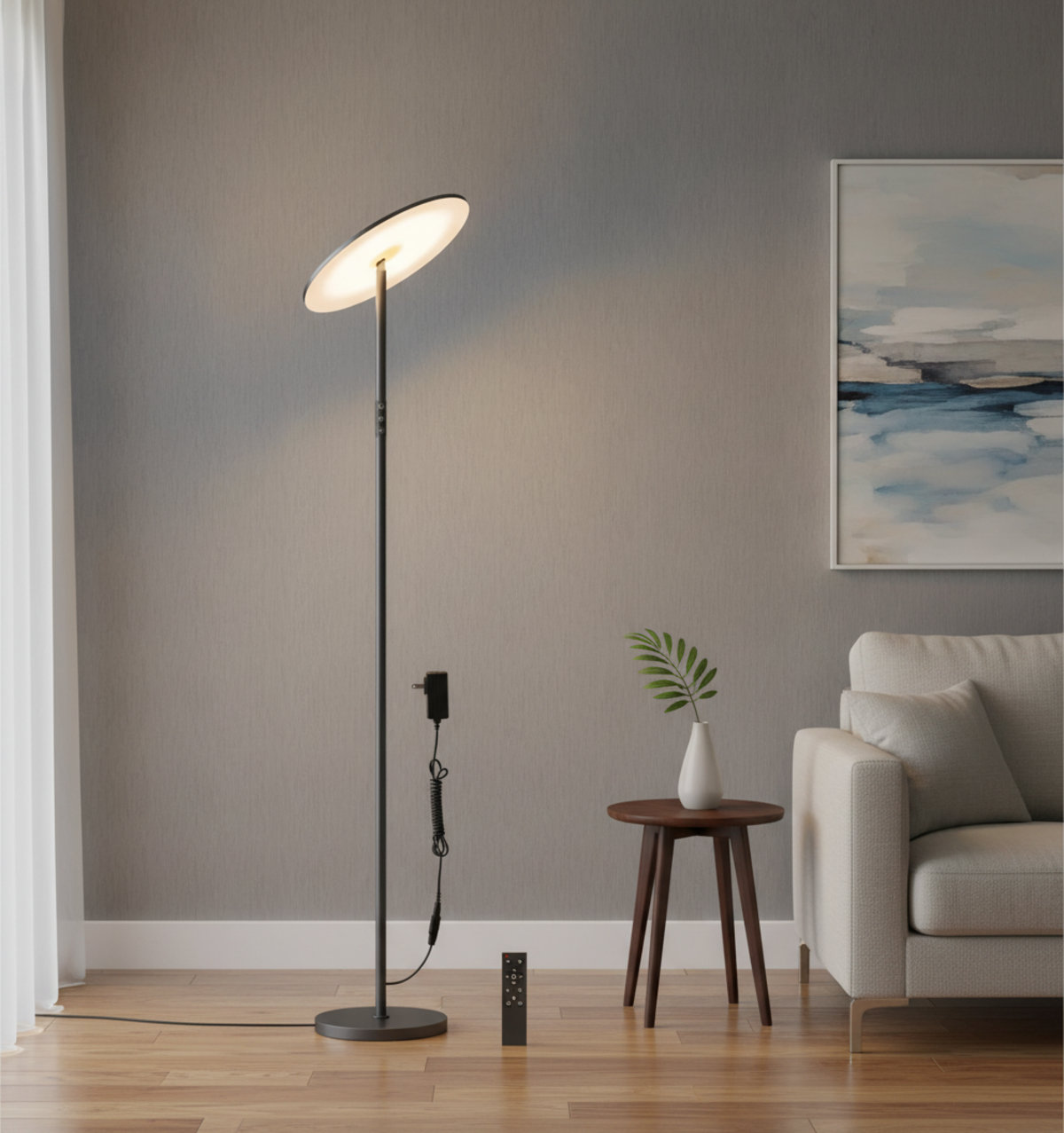 Latitude Run® Modern LED Floor Lamp, Remote Control And Touch Control ...