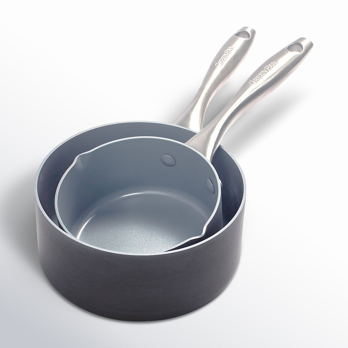 GreenPan Lima Healthy Ceramic Nonstick Saucepan Set, 1 & 2 Quart ...