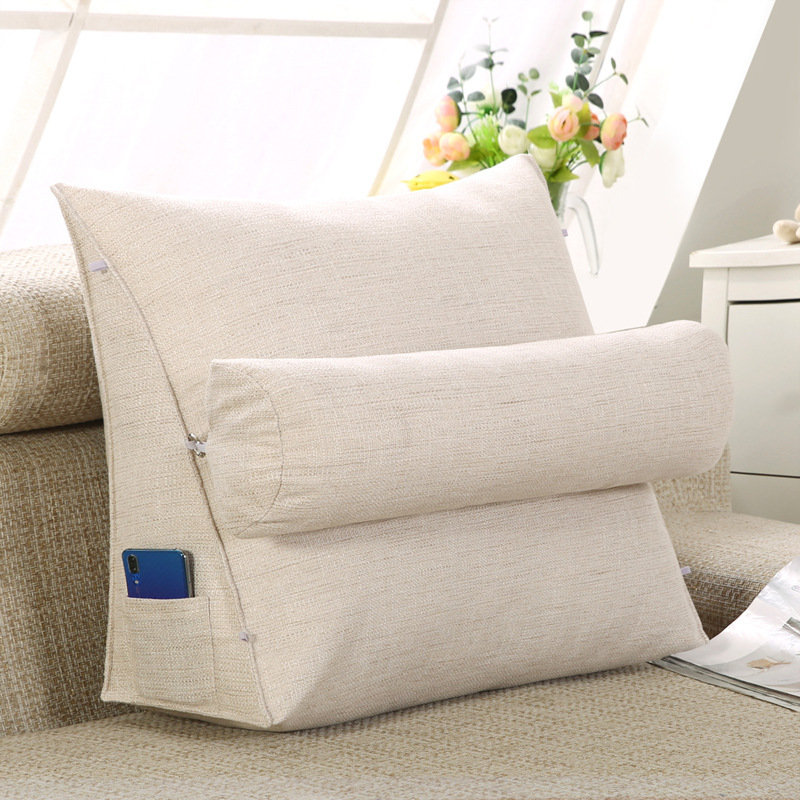 Amgo Imitate Linen Wedges Reading Pillow – Soft Adjustable Backrest ...