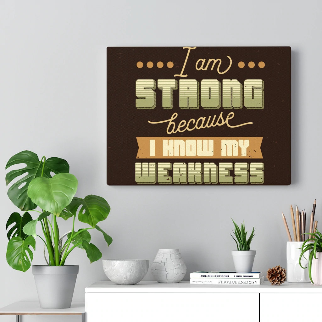 Trinx Inspirational Quote Canvas I Am Strong Wall Art Motivational ...