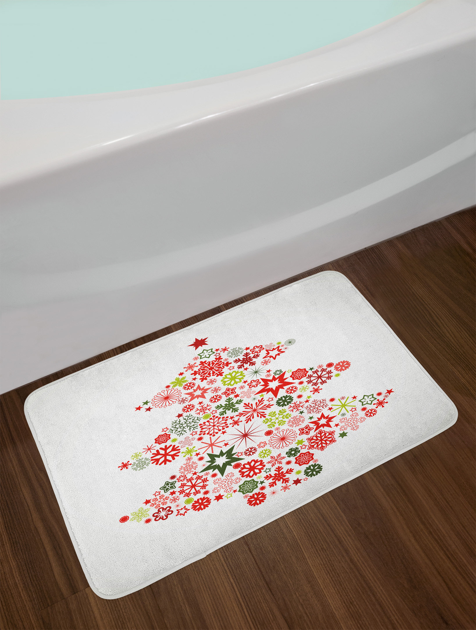 The Holiday Aisle® Christmas Tree Plush Bath Mat, High Detailed Motifs ...